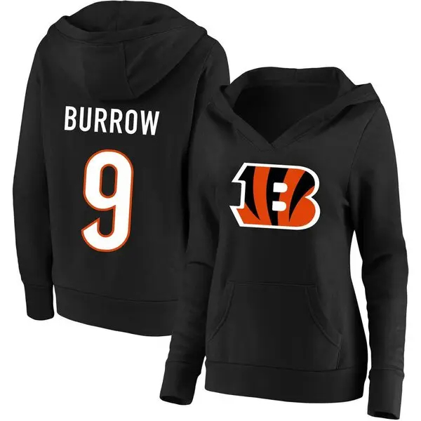 Profile Joe Burrow Cincinnati Bengals Player Name & Number Pullover Hoodie - Black