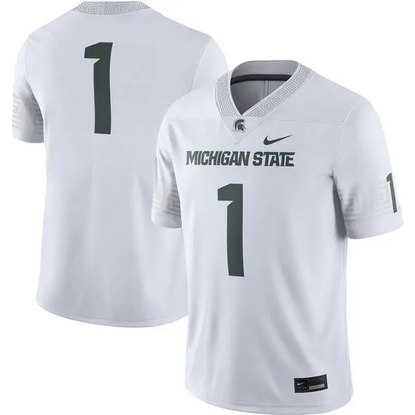 Nike 1 Michigan State Spartans Football Game Jersey - White