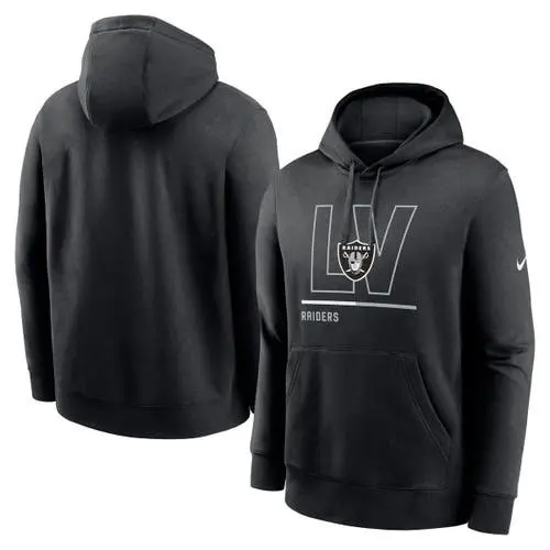 Nike Las Vegas Raiders City Code Club Fleece Pullover Hoodie - Black