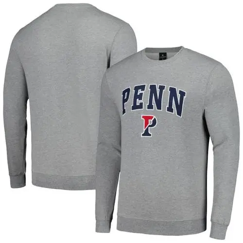 COLOSSEUM Pennsylvania Quakers Arch & Logo Pullover Sweatshirt - Heather Gray