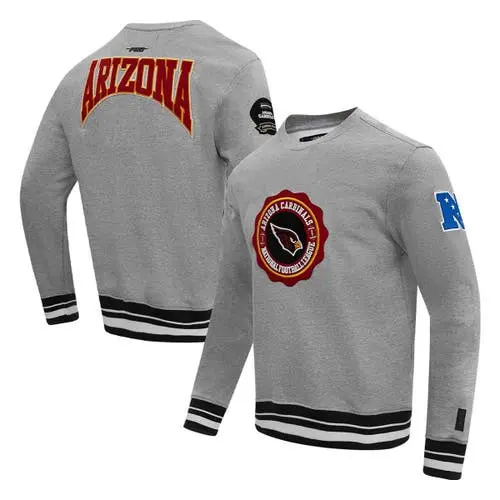 PRO STANDARD Arizona Cardinals Crest Emblem Pullover Sweatshirt - Heather Gray