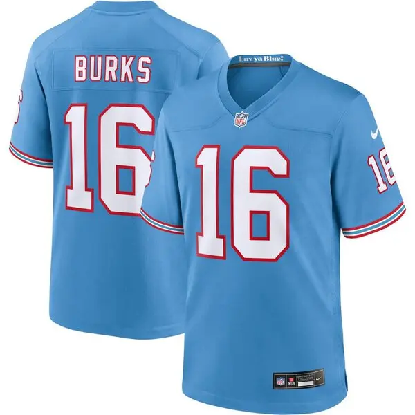 Nike Treylon Burks Tennessee Titans Oilers Throwback Alternate Game Player Jersey - Light Blue