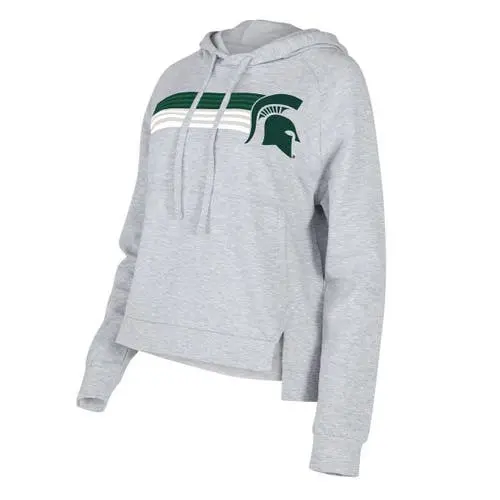 CONCEPTS SPORT Michigan State Spartans Cedar Tri-blend Raglan Pullover Hoodie - Gray