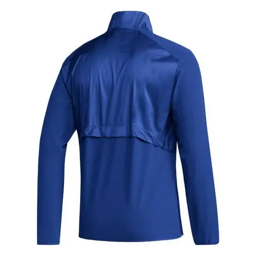 Adidas Kansas Jayhawks Sideline Aeroready Raglan Sleeve Quarter-zip Jacket - Royal