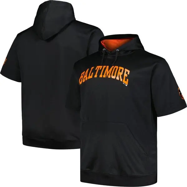 Profile San Francisco Giants Big & Tall Contrast Short Sleeve Pullover Hoodie - Black