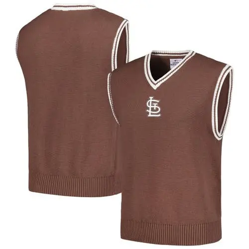 PLEASURES St. Louis Cardinals Knit V-neck Pullover Sweater Vest - Brown