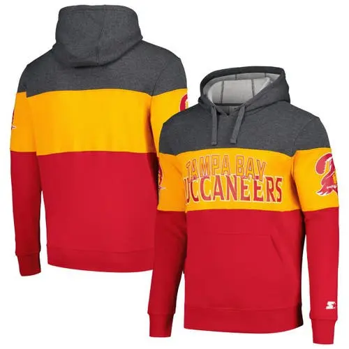 STARTER Orange Tampa Bay Buccaneers Extreme Pullover Hoodie - Red