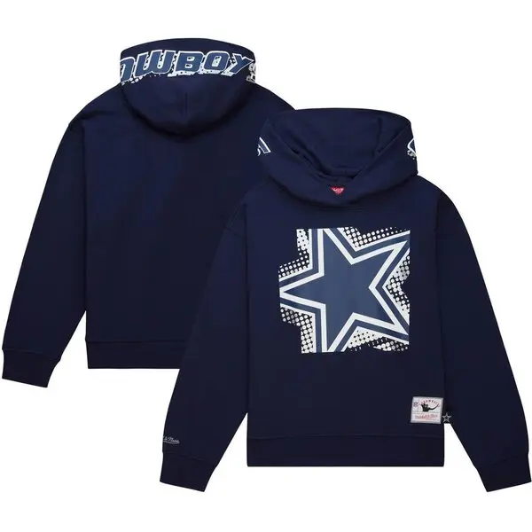 Mitchell & Ness Dallas Cowboys Gridiron Classics Big Face 7.0 Pullover Hoodie - Navy