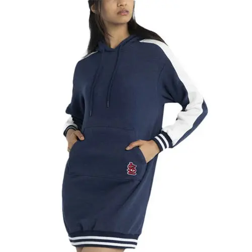 LUSSO St. Louis Cardinals Mara Tri-blend Hoodie Dress - Navy