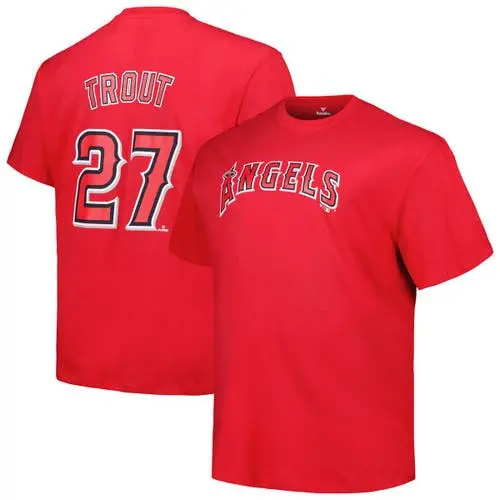 Profile Mike Trout Los Angeles Angels Big & Tall Name & Number T-shirt - Red
