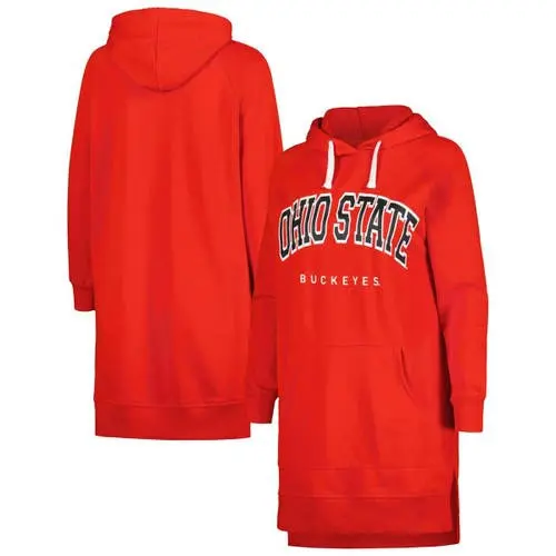 GAMEDAY COUTURE Ohio State Buckeyes Take A Knee Raglan Hooded Sweatshirt Dress - Scarlet