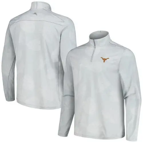 Tommy Bahama Texas Longhorns Delray Frond Islandzone Half-zip Jacket - Gray