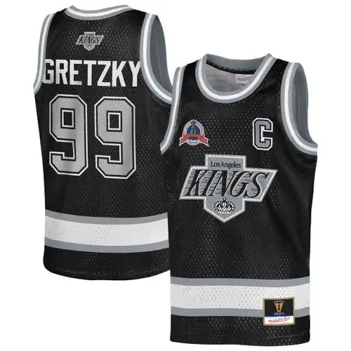 Mitchell & Ness Youth Wayne Gretzky Los Angeles Kings Maxxed Out Fashion Basketball Jersey - Black