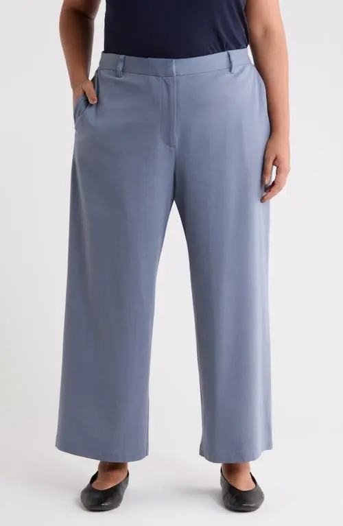 Eileen Fisher High Waist Ankle Wide Leg Pants - Flint