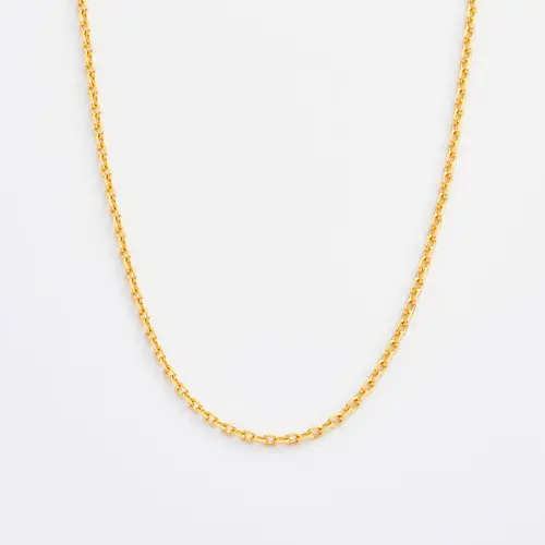 7879 Wide Diamond Cut Cable Chain Necklace - Gold 24k