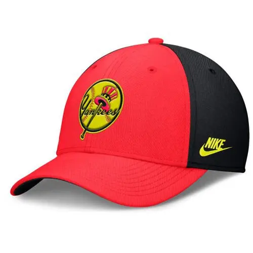 Nike Black New York Yankees Neon 90s Rise Swooshflex Hat - Crimson