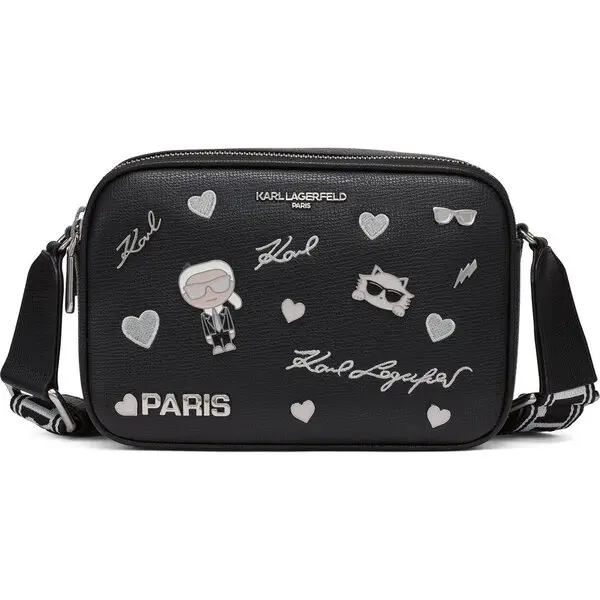 Karl Lagerfeld Paris Maybelle Crossbody - Black Shimmer