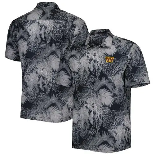 Tommy Bahama Washington Commanders Coast Luminescent Fronds Camp Islandzone Button-up Shirt - Black