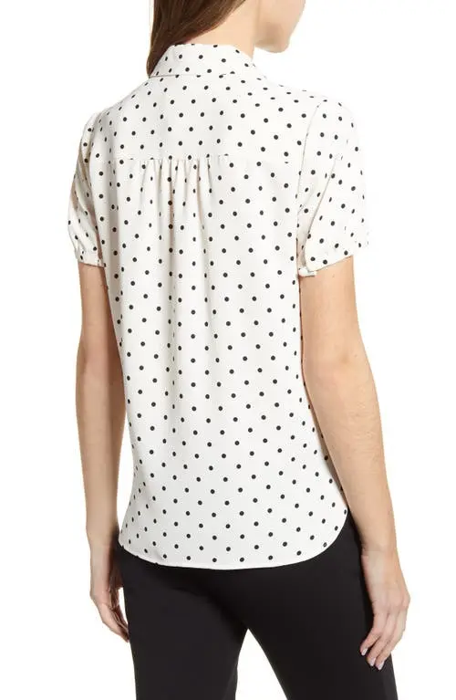 Anne Klein Dot Short Sleeve Shirt