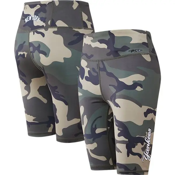PRO STANDARD New York Yankees Allover Print Bike Shorts - Camo