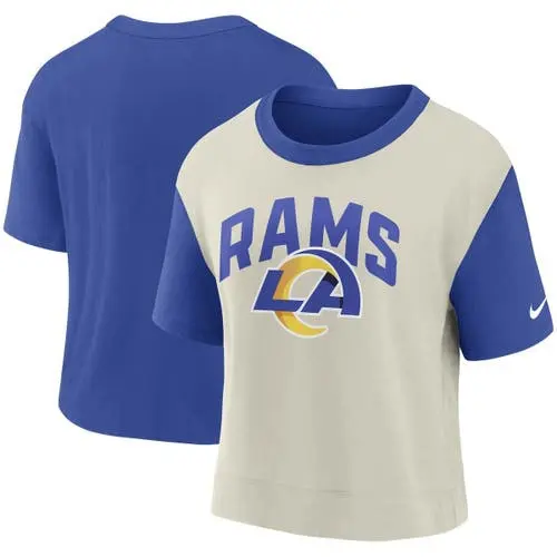 Nike Bone Los Angeles Rams High Hip Fashion T-shirt - Royal