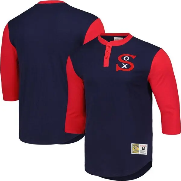 Mitchell & Ness Chicago White Sox Cooperstown Collection Legendary Slub Henley 3/4-sleeve T-shirt - Navy