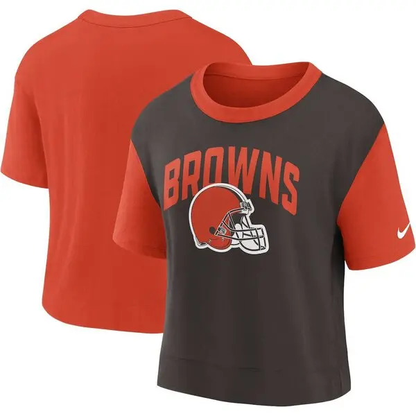 Nike Brown Cleveland Browns High Hip Fashion T-shirt - Orange