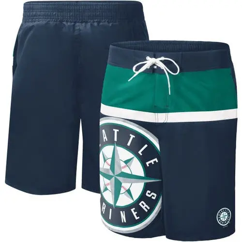 G-III SPORTS BY CARL BANKS Seattle Mariners Sea Wind Swim Shorts - Navy