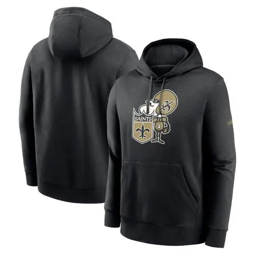 Nike New Orleans Saints Rewind Club Pullover Hoodie - Black