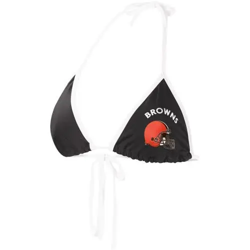 G-III 4HER BY CARL BANKS Cleveland Browns Perfect Match Bikini Top - Black