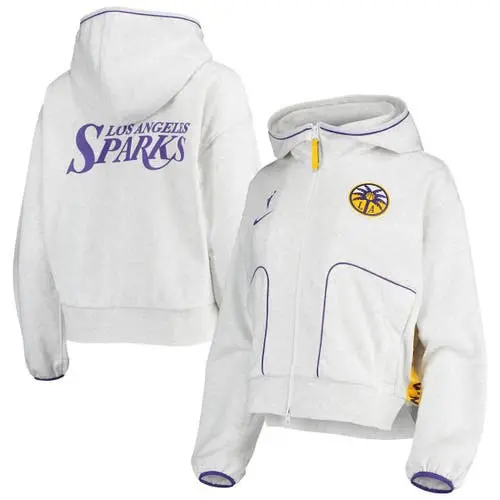 Nike Los Angeles Sparks Performance Full-zip Hoodie - Gray
