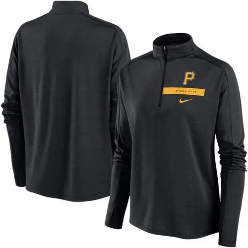 Nike Pittsburgh Pirates Primetime Local Touch Pacer Quarter-zip Top - Black