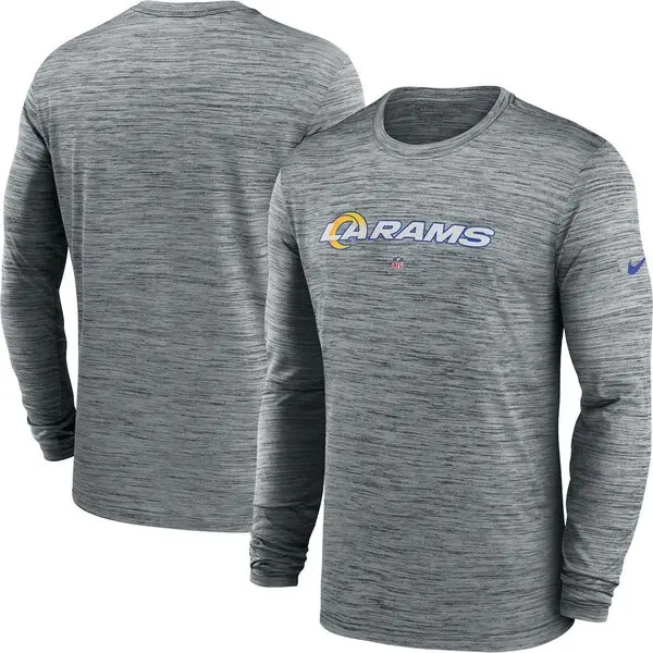 Nike Los Angeles Rams Sideline Team Velocity Performance Long Sleeve T-shirt - Heather Gray