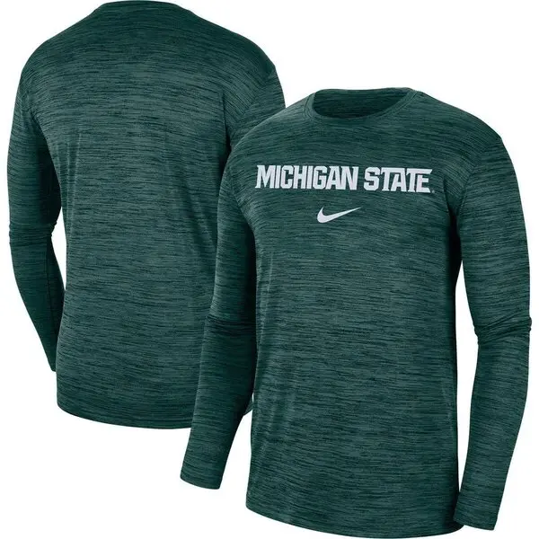 Nike Michigan State Spartans Team Velocity Performance Long Sleeve T-shirt - Green