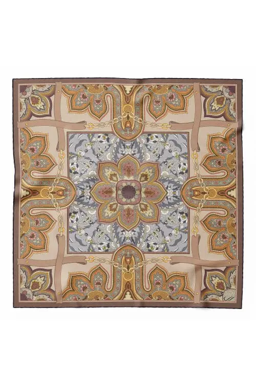 ELIZABETTA Francescasilk Bandana - Chestnut Brown