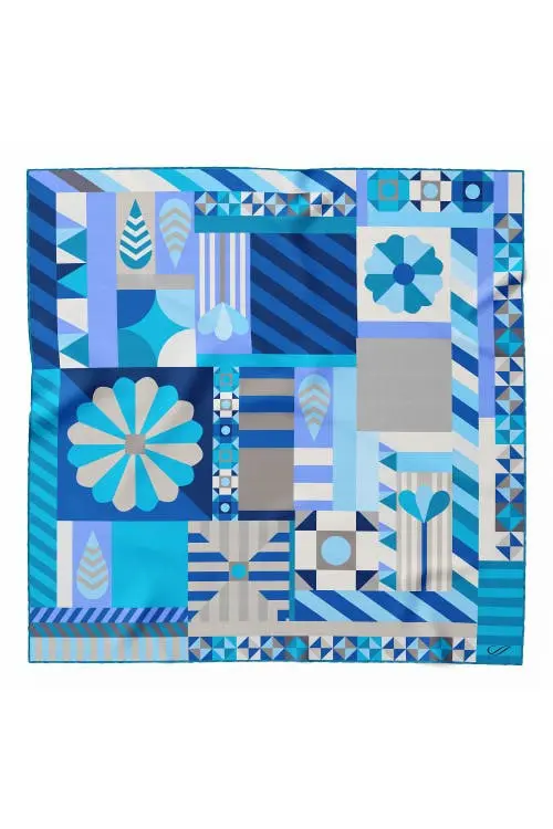 ELIZABETTA Giuliettasilk Bandana - Blue