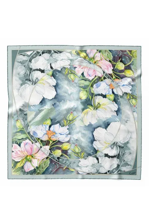 ELIZABETTA Odettasilk Bandana - Misty Blue
