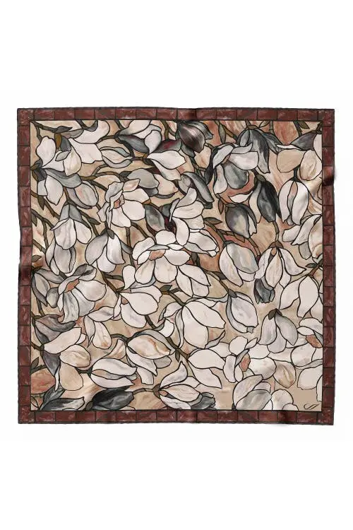 ELIZABETTA Clarasilk Bandana - Mahogany Brown