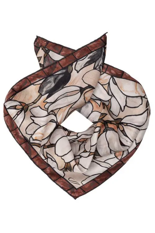 ELIZABETTA Clarasilk Bandana - Mahogany Brown