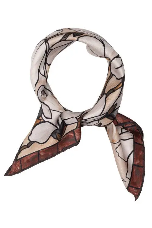 ELIZABETTA Clarasilk Bandana - Mahogany Brown