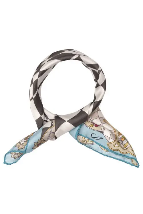 ELIZABETTA Damasilk Bandana - Aqua
