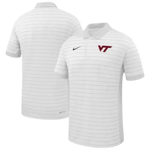 Nike Virginia Tech Hokies 2025 Early Season Coaches Sideline Victory Stripe Performance Polo - White