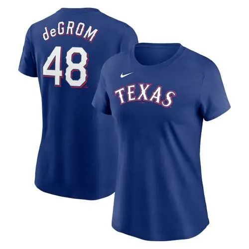 Nike Jacob Degrom Texas Rangers 2023 Name & Number T-shirt - Royal