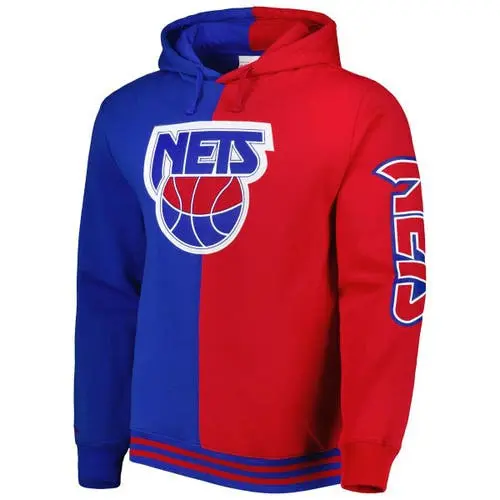 Mitchell & Ness New Jersey Nets Big & Tall Hardwood Classics Split Pullover Hoodie