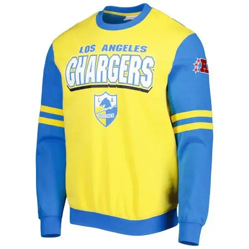 Mitchell & Ness Los Angeles Chargers All Over 2.0 Pullover Sweatshirt