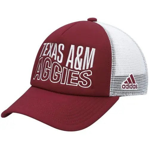 Adidas White Texas A&m Aggies Wave Foam Trucker Snapback Hat - Maroon