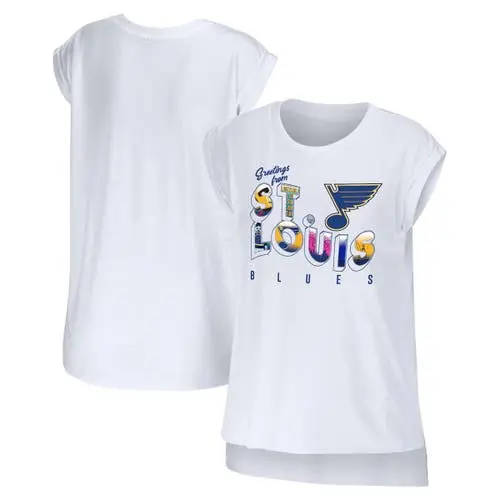 WEAR BY ERIN ANDREWS St. Louis Blues Greetings From Muscle T-shirt - White