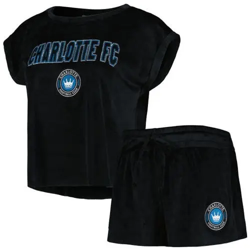 CONCEPTS SPORT Charlotte Fc Intermission T-shirt And Shorts Sleep Set - Black