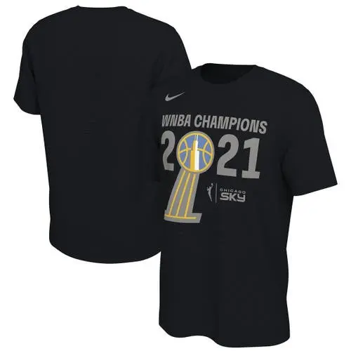 Nike Chicago Sky 2021 Wnba Champions Trophy Banner T-shirt - Black