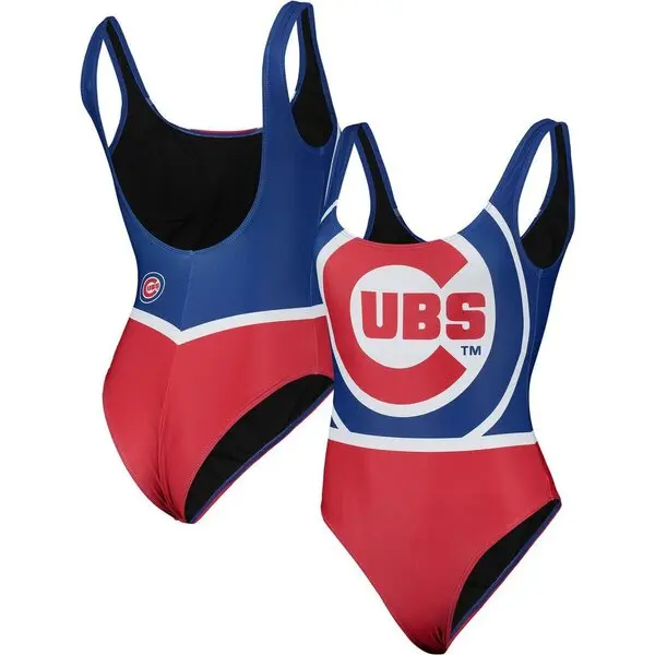 FOCO Chicago Cubs Team One-piece Bathing Suit - Royal